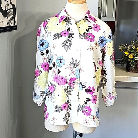 JM Collection | Tops | Jm Collection Shirt 0 Linen Size 12 Petite ...